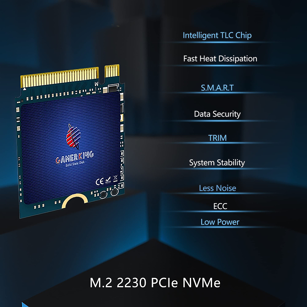 GAMERKING 256GB M.2 2230 SSD NVMe PCIe Gen 3.0X4 Internal Solid State Drive Compatible with Steam Deck/Microsoft Surface pro 8/pro 7+/pro X/laptop3/laptop4(M.2 2230 PCIe 256GB)