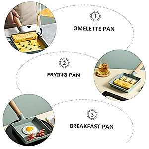 Cabilock 1pc frying pan outdoor cooking stove outdoor griddle washing machine pedestal japanese frying tamagoyaki egg pan Breakfast Pan Non-stick Pan Square Flat Pan Home Cooking Pan mini
