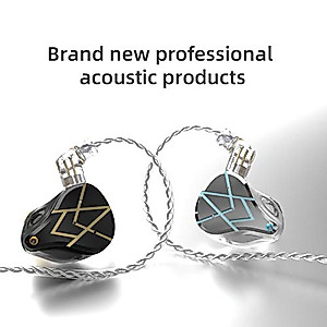 KZ ASX Headset 20 BA Units HiFi Bass in Ear Monitor Balanced Armature Earphones Noise Cancelling Earbuds Sport Headphones(with mic,Black)