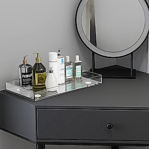 HeyMoonTong Vanity Bathroom Tray for Counter - Large Clear Acrylic Versatile Organizer for Toiletries, Cosmetics, Perfume, Candle, Tissues and Other Small Items