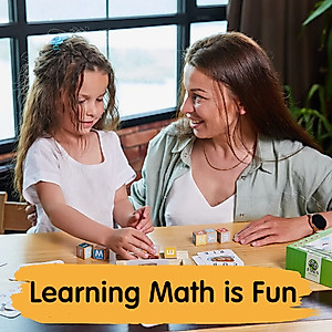 Panda Brothers Number Blocks Toys for Kids - Wooden Montessori Toys for 3 4 5 Year Old Kids, Kindergarten Learning Activities with 54 Math Flash Cards, 8 Number Blocks Toys Counting Toys Math Blocks