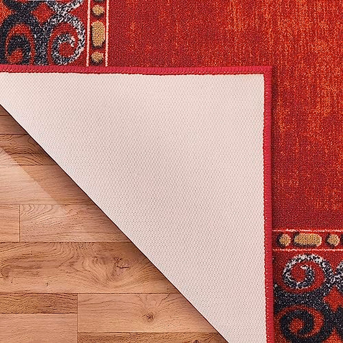 Antep Rugs Alfombras Bordered Modern 3x5 Non-Slip (Non-Skid) Low Pile Rubber Backing Indoor Area Rug (Maroon Red, 3' x 5')