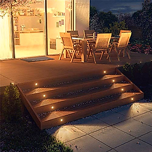 SMY Lighting Recessed LED Deck Lights Kits 6 Pack, (Upgrade Version) Outdoor LED Deck Lighting Waterproof IP67,Low Voltage LED Lights for Garden,Yard Steps,Stair,Patio,Pool Deck,Kitchen Decoration