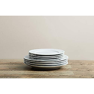 Everyday White by Fitz and Floyd Beaded 16 Piece Dinnerware Set, Service for 4