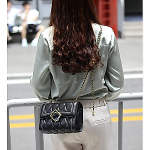 YXBQueen Black Crossbody Bags for Women Black Purses and Handbags Black Chain Purse Designer Handbags