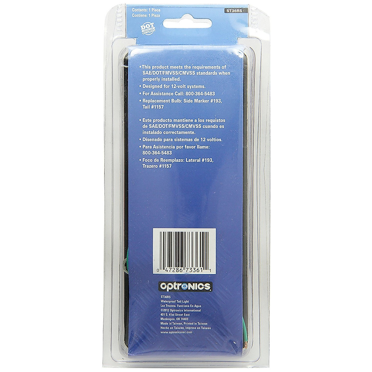 Optronics ST36RS Universal Mount Combination Tail Light, Passenger Side