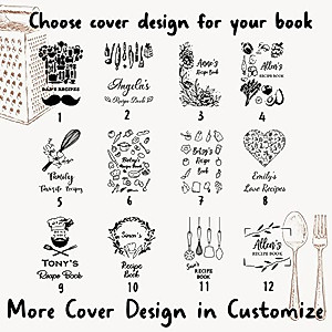 Personalized Blank Recipe Book Binder, Custom Leather Family Cookbook Journal, Recipe Sketchbook to Write in, Laser Engraved, Handcrafted Gift for Valentines, Christmas, Birthday, Husband, Mom, Dad