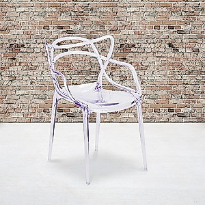 Flash Furniture Josh 4 Pack Nesting Series Transparent Stacking Side Chair