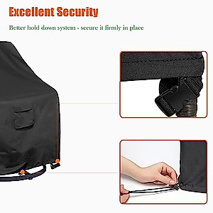 WOMACO Patio Swivel Chair Cover Waterproof Outdoor Tall Swivel Chair Slip Covers Outside Small Large Oversized Wicker Lawn Club Chair Furniture Protector (Black, 37.4" W x 37.4" D x 40" H)