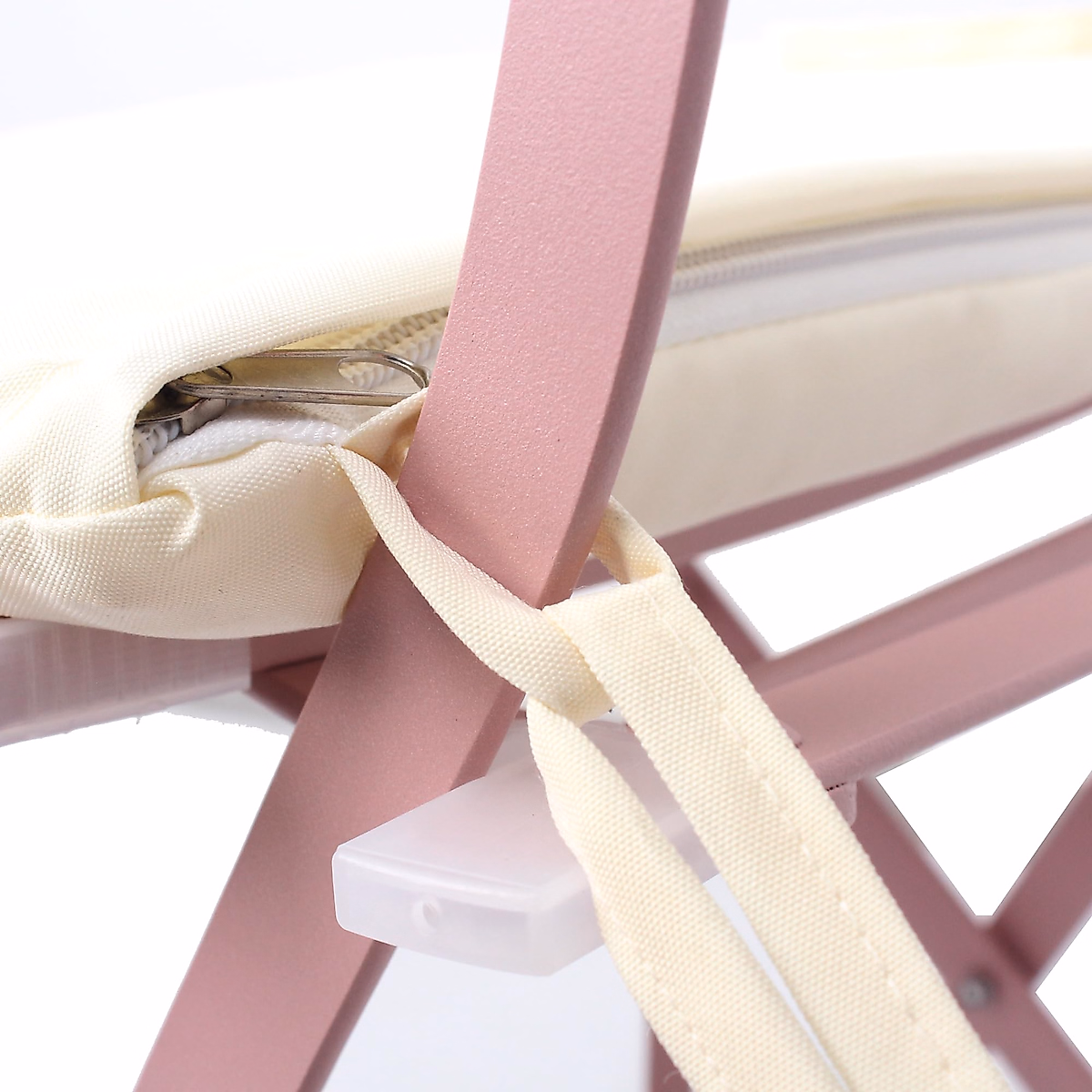 LUMISOL 3 Piece Folding Patio Bistro Set, Premium Steel Patio Furniture Sets, Foldable Patio Table and Chairs Set with Removable Cushions for Patio, Backyard, Balcony, Poolside, Pink