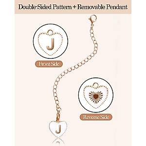 OriJoy Letter Charm Accessories for Stanley Cup, Name ID Letter Handle Charm For Stanley/Simple Modern Tumbler, Heart Shape Initial Identification Charms（J）