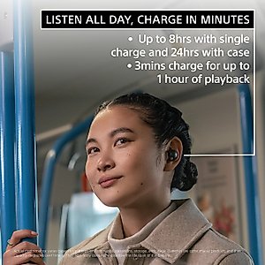 Sony WF-1000XM5-BLACK Wireless Noise Canceling High-Res Earbuds with an Additional 1 Year Coverage (2023)(USED)