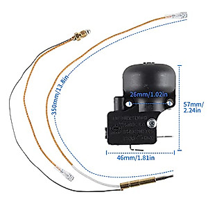 Linstaine Upgraded Patio Heater Dump Switch, Outdoor Propane Gas Heater Repair Part Thermocouple & Tilt Switch Controls Safety Kit, Garden Heater Igiter Replacement Part