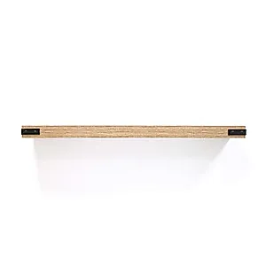 InPlace 36" W x 9.25" D x 2" H Oak Floating Shelf with Metal Corners 9602068E