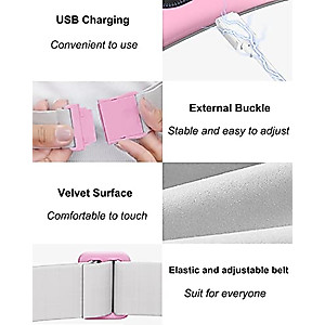 Electric Heating Pad, Portable Cordless Menstrual Heating Pad with 4 Heat Levels and 4 Massage Modes, Heating Pad for Cramps,Back Pain Relief (Pink)