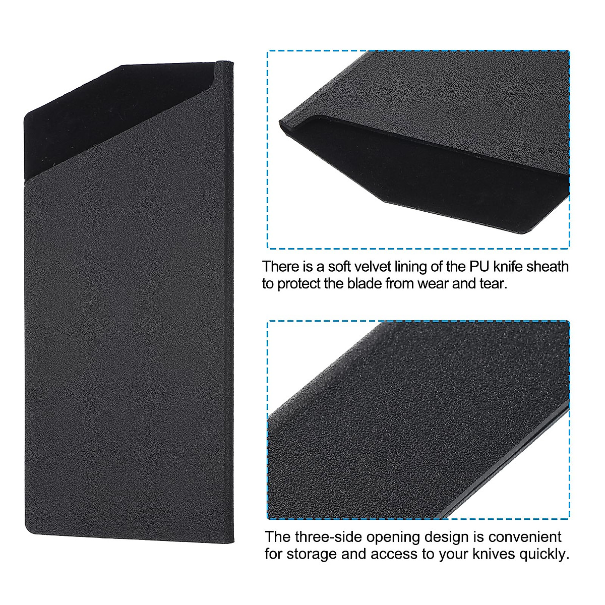 PATIKIL ABS Knife Cover Sleeves for 7" Chopping Knife Cleaver, Knives Edge Guard Blade Protector Universal Knife Sheath for Home Kitchen, Black