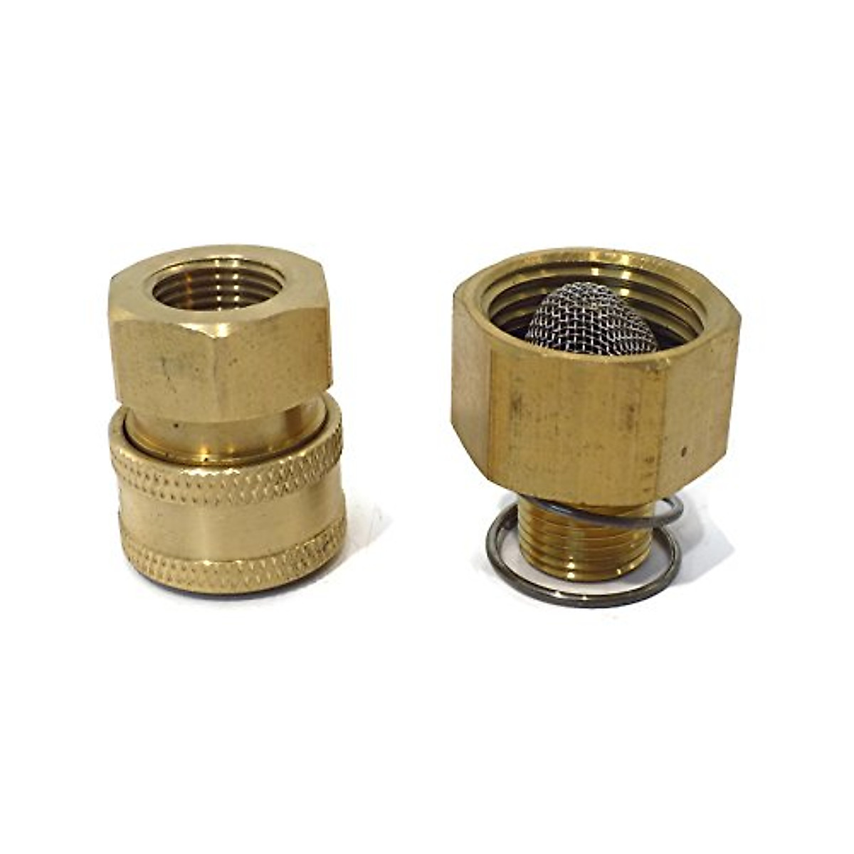 MTM Brass Pressure Washer Garden Hose Adapter (w/Spring & Filter) & Quick Connect Coupler