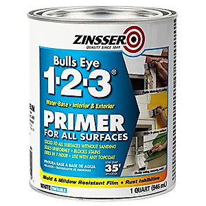 Rust-Oleum 2004 286258 Zinsser Bulls Eye 1-2-3 Primer, 31.5 oz, Gray