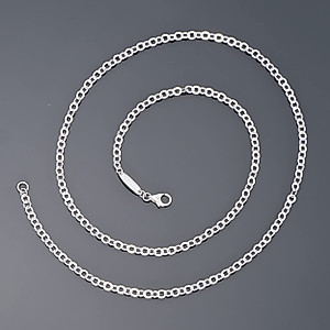 ELEGANZIA 925 Sterling Silver Chain for Men, 3.69mm Polo Silver Mens Chain, Adjustable 22-24 inch Chains For Boys