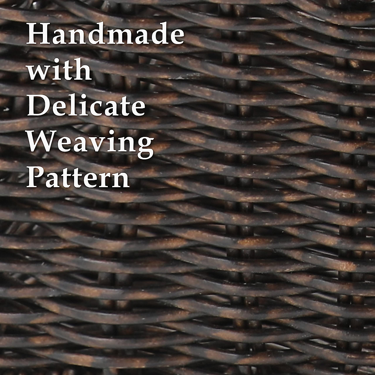 myHomeBody Wicker Home Organizer Basket, Office Organization as Desk Organizer, Home Organization, Wicker Baskets for Storage, Resin Wicker 1 pc, Rustic Brown