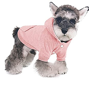 Gootailor Pet Clothes for Small Dogs Cute Puppy Hoodies Blank Doggie Sweater Warm Sweatshirt Pink Small