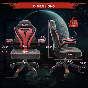 SeekFancy Gaming Cair Set of 2, Computer Gaming Chair Video Game Chairs for Teens Adults, Ergonomic Gaming Chair High Back Cheap Computer Office Chair, Black Silla PC Gamer Chair