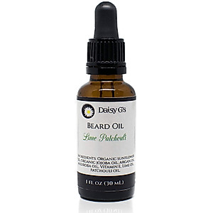 Daisy G's Beard Oil Lime Patchouli - Organic Sunflower Oil - Vitamin E - Organic Jojoba Oil - Handmade To Tame Your Beard