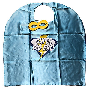 FUNNY PARTY PIECES Superhero Sibling Inspirational Cape And Mask Set Great For Those Little Role Models Expecting A Sibling (Brother)