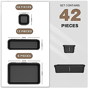 【𝟰𝟮𝗣𝗖𝗦】A-LUGEI Tool Box Organizer Tray Divider Set, Desk Drawer Organizer, Garage Organization and Storage Toolbox Accessories for Rolling Tool Chest Cart Cabinet Work Bench Small Parts