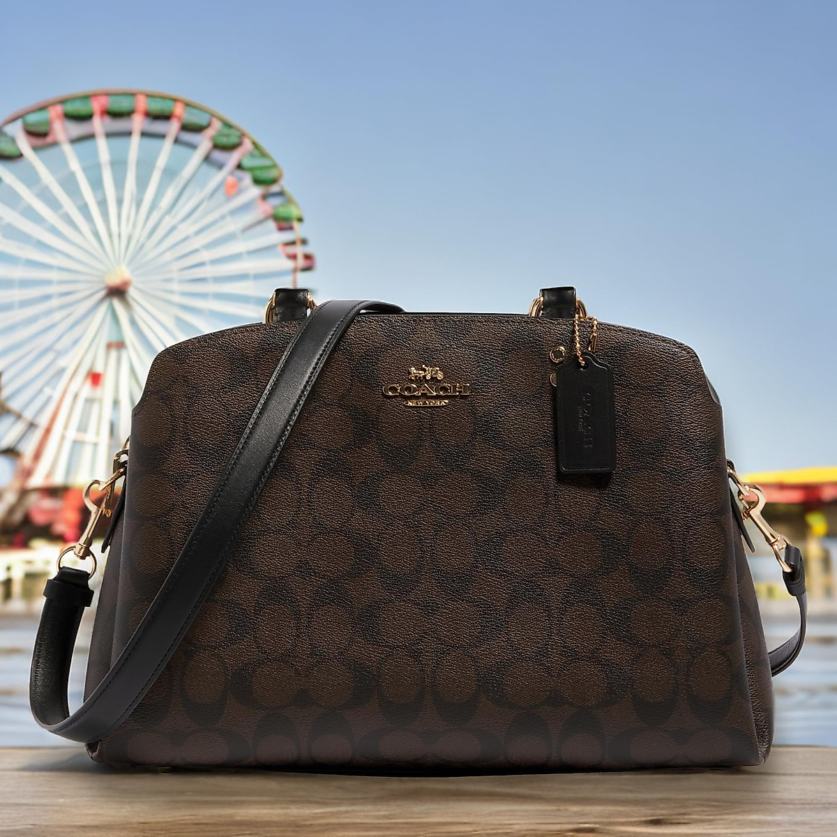 COACH Lillie Carryall, Brown Black