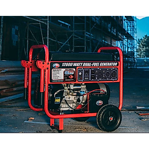 All Power APGG12000-12,000-Watt Dual Fuel Generator Gasoline Propane JD Engine Electric Start Portable Wheel Kit
