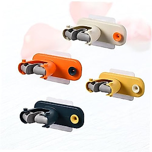 GRIRIW 4pcs Broom Organizer Broom Hanger Organizer Wall Mount Clothes Rack Multi Purpose Hanger Wall Mounted Mop Hanger Broom Storage Holder Mop Hooks Wall Mounted Mop Holder Blue