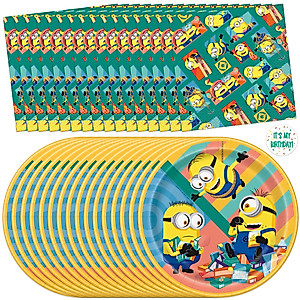 Unique Minions Birthday Party Decorations | Plates and Napkins for 16 | Minion Birthday Party Decorations | Officially Licensed
