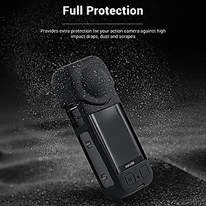 CYNOVA Insta 360 X3 Accessories Kit, Lens Cap Silicone Case with 2 Pcs Tempered Glass for Insta360 X3 Protector Bundles (Black)