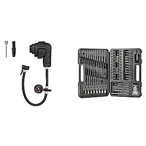 BLACK+DECKER BDCMTHPI Inflator Multi-Tool Attachment with BLACK+DECKER BDA91109 Combination Accessory Set, 109-Piece