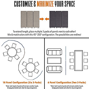 Stand Steady ZipPanels Office Partition | Room Dividers | Three Zip Together Panels Provide Privacy and Reduce Ambient Noise in Workspace, Classroom and Healthcare Facilities (Light Gray / 3 Panels)