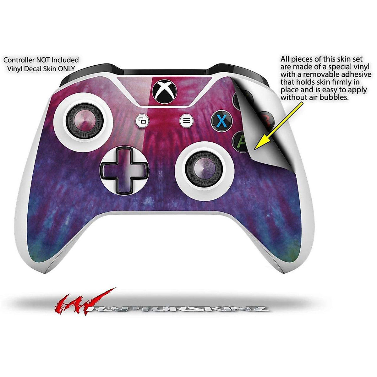 WraptorSkinz Decal Vinyl Skin Wrap compatible with XBOX One S / X Controller - Tie Dye Pink and Purple Stripes (CONTROLLER NOT INCLUDED)