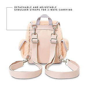 Doughnut Lighthouse Fluffy Series 6.5L Travel School Ladies College Girls Lightweight Casual Daypacks Bag Backpack (Soft Sunrise x Powder Purple)