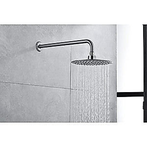 Anpean 16 Inch L-Shaped Shower Arm with Flange, Wall Mounted Rain Shower Head Extension Arm, Brushed Nickel