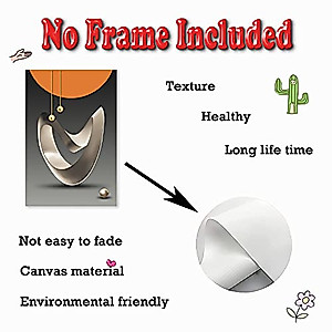 Bfgsrtcbox Orange Boho Canvas Wall Art Orange Geometric Abstract Geometric Painting Modern Geometric Wall Art Poster Orange Grey Orange Abstract Poster Orange and Grey Art 20x28inchx3 No Frame