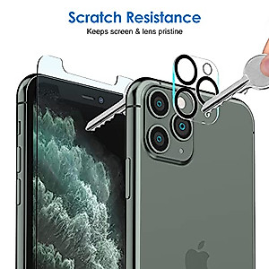 JETech Screen Protector for iPhone 11 Pro Max 6.5-Inch with Camera Lens Protector, Tempered Glass Film, 2-Pack Each