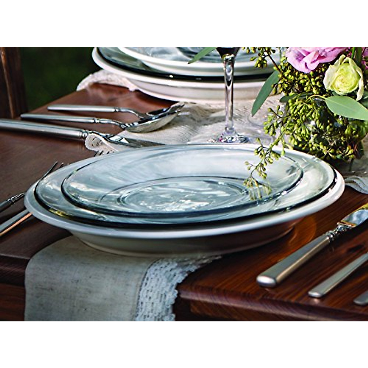 Anchor Hocking 6 Inch Glass Plates, Set of 12 Glass Salad Plates