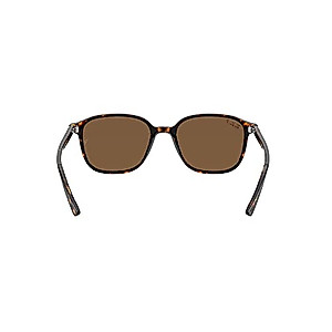 Ray-Ban RB2193 Leonard Polarized Square Sunglasses, Havana/B-15 Brown, 55 mm