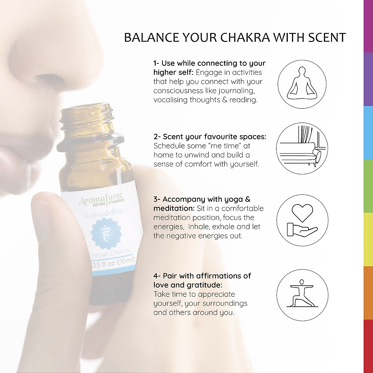 7 Chakra Essential Oil Diffuser Blend Gift Set by Aromafume | 7x 10ml/0.33 fl oz |Aromatherapy Oils for Meditation, Chakra Balance| Yoga & Reiki Gifts| Essential Oil Set for Plexus, Root Chakra & more