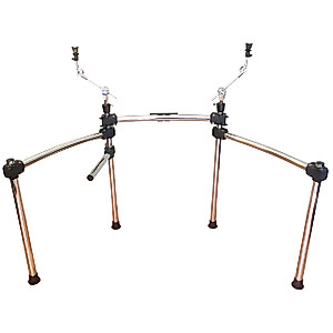 Alesis Command Pro Chrome Metal Electronic Drum Rack with 2 Cymbal Mounts and Silverline Audio Drum Key Bundle [Compatible with most Alesis/Roland/Yamaha/Simmons/Ion Sets]