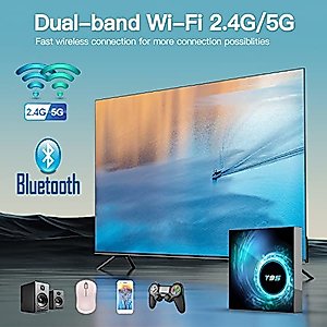 Android TV Box 10.0 2GB RAM 16GB ROM T95 Android TV Box Allwinner H616 Quad-Core Cortex-A53 CPU Smart TV Box with 2.4G/5G WiFi 6K 4K Output 100M Bluetooth Ethernet Android Box