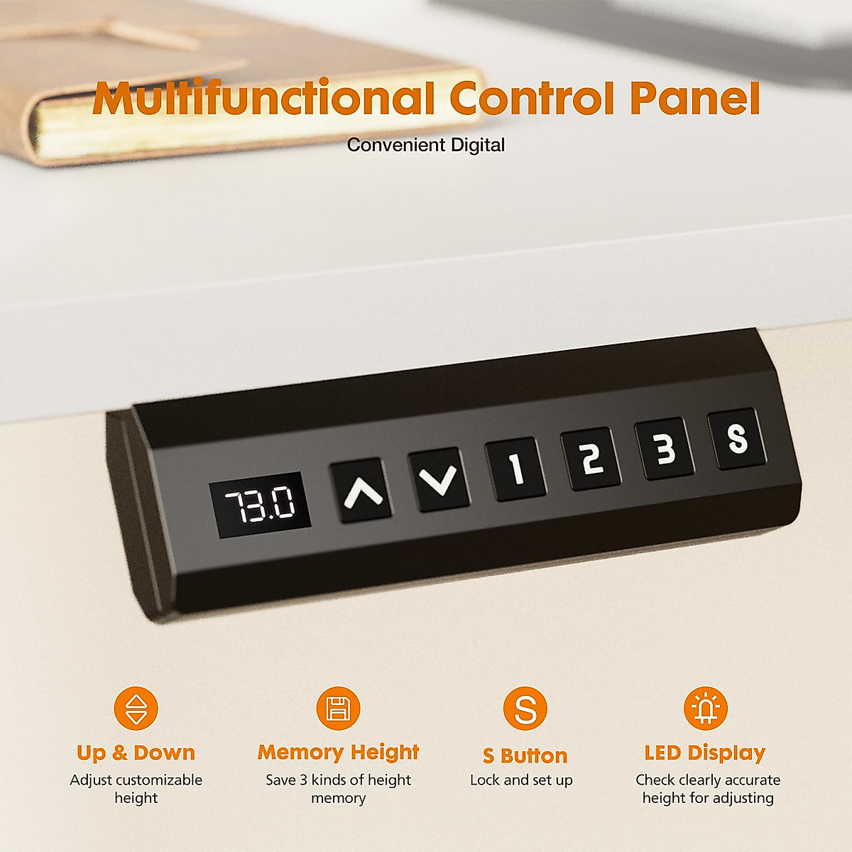 Height Adjustable Electric Standing Desk with Storage Shelf Double Drawer, 48 x 24 Inch Stand up Desk, Sit Stand Desk with Splice Board, Standing Table White Frame/White Desktop for Home Office