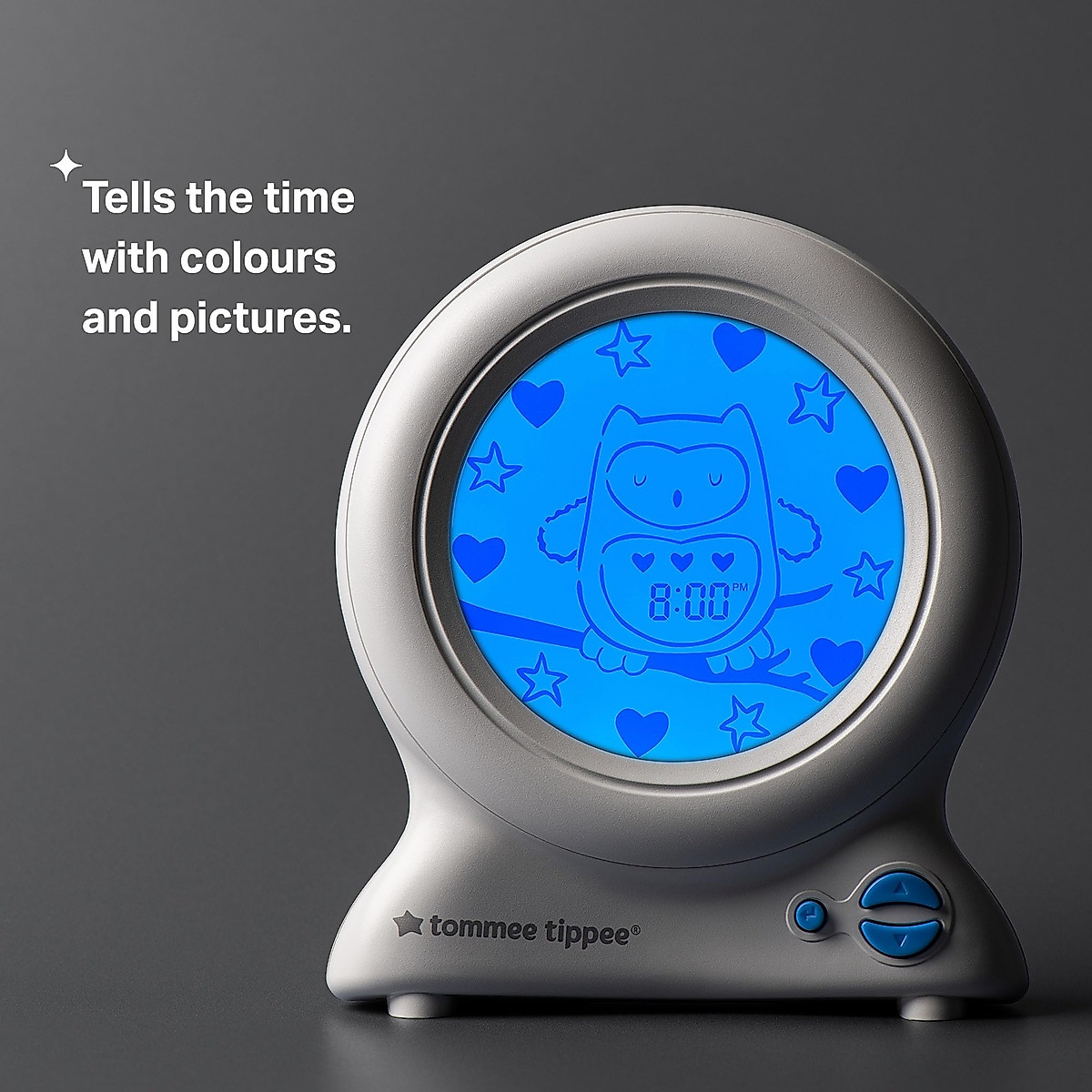 Tommee Tippee Groclock Sleep Trainer Clock, Alarm Clock and Nightlight for Young Children, USB-Powered