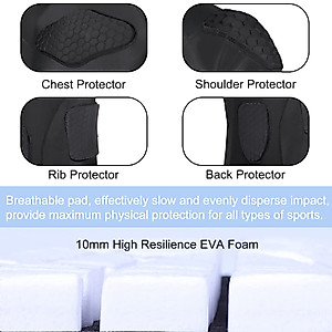 TUOYR Padded Compression Shirt Chest Protector Undershirt for Football Soccer Paintball Shirt