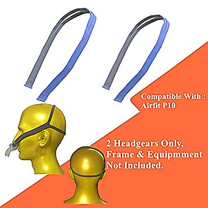2 Replacement p10 Headgears Compatible with ResMed Airfit P10 Nasal Pillow,p10 Frame Headgear Replacements Strap Blue and Gray